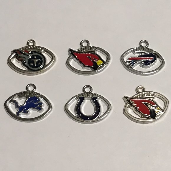 NFL | Jewelry | Very Colorful Lot Of 6 Single Nfl Footballshaped Charms ...